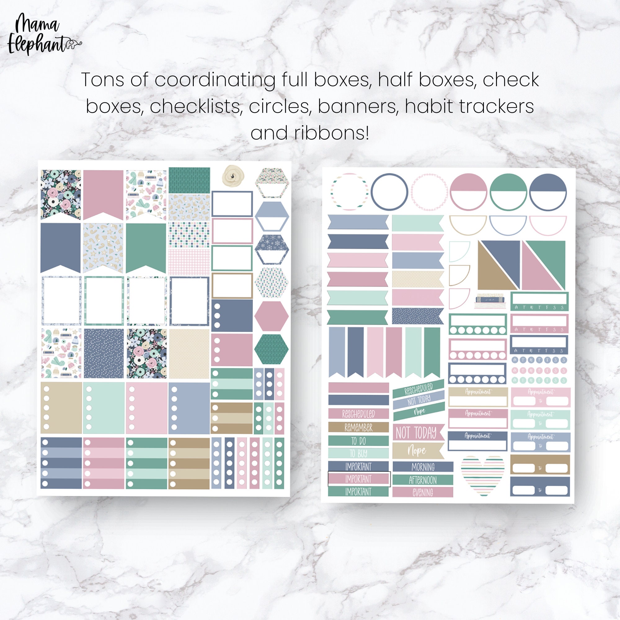 January Monthly Kit Digital Stickers Winter Planner Stickers | Etsy