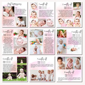 Canva Photobook Template, Baby's First Year Photobook, Girl Baby Book ...