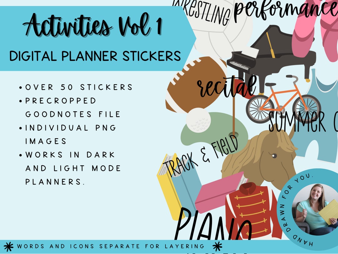 Kids Activity Vol 1 Digital Planner Stickers Sports Clipart - Etsy