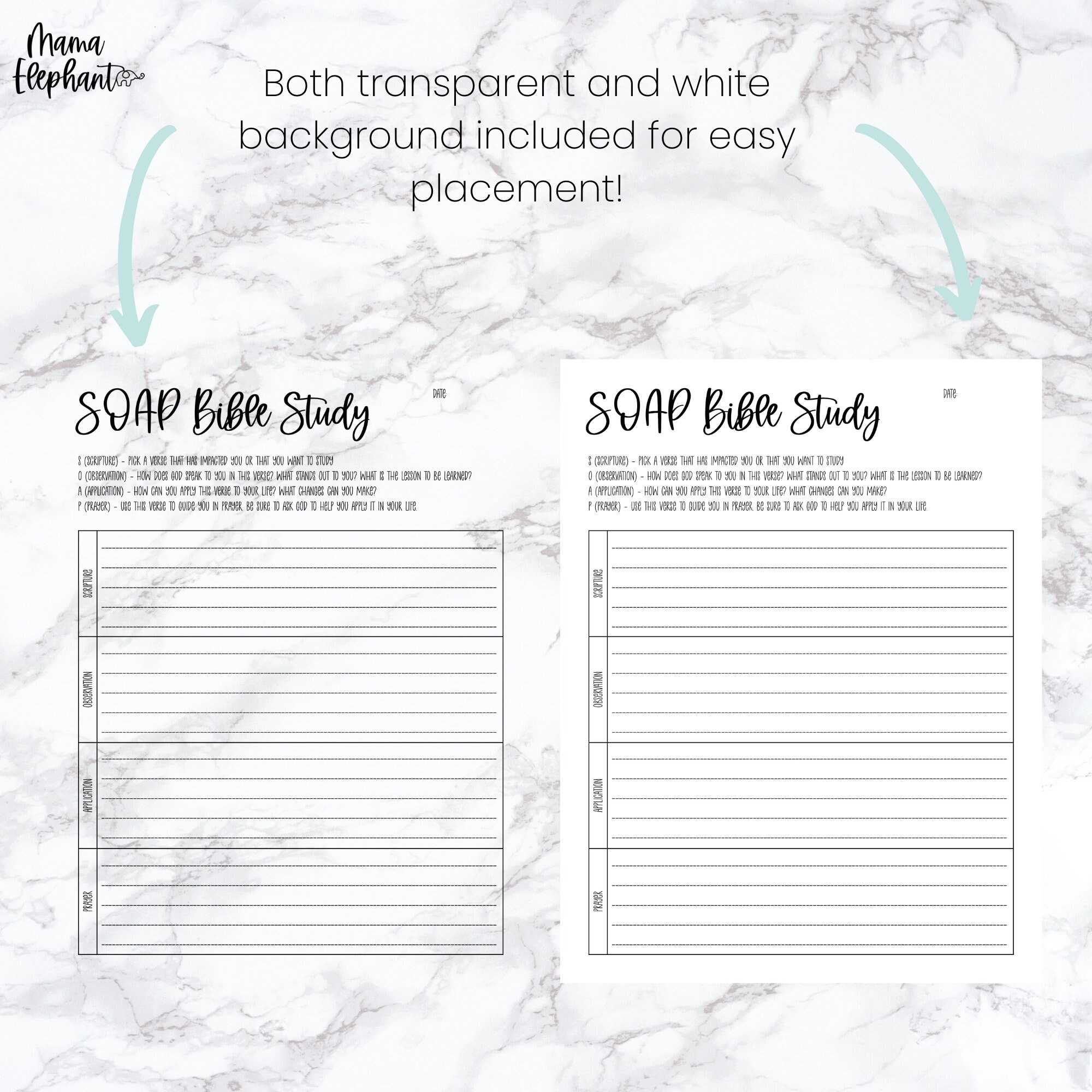 Bible Study Digital Planner Inserts Sermon Notes Prayer | Etsy