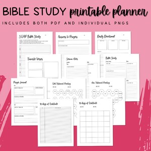 Bible Study Digital Planner Inserts, Sermon Notes, Prayer Journal Pages ...