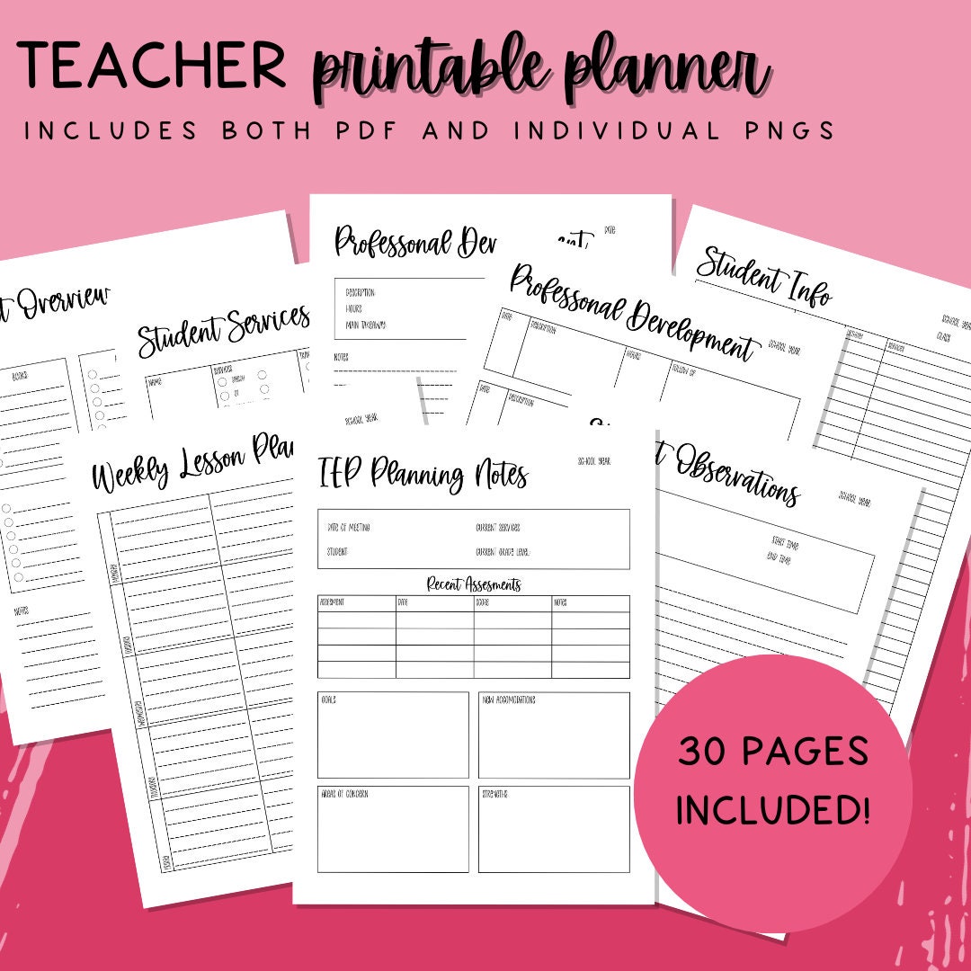 Teacher Digital Planner Inserts, IEP Planning Pages, Teacher Planner ...