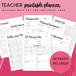 Teacher Digital Planner Inserts, IEP Planning Pages, Teacher Planner ...