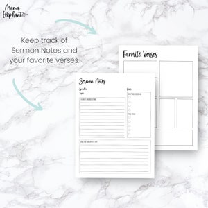 Bible Study Digital Planner Inserts Sermon Notes Prayer | Etsy