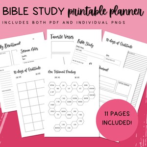 Bible Study Digital Planner Inserts, Sermon Notes, Prayer Journal Pages ...