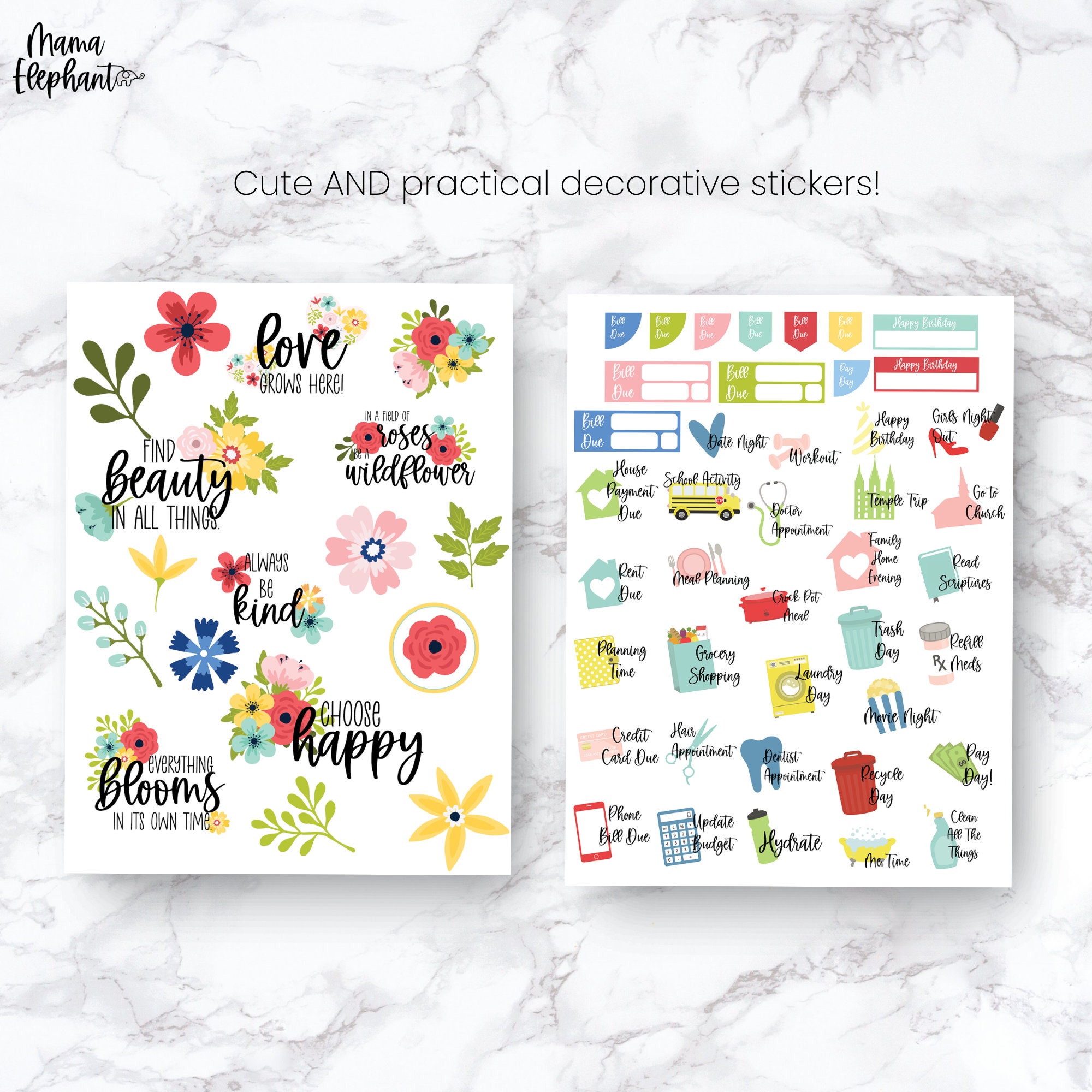 May Digital Planner Stickers Flower Goodnotes Stickers | Etsy