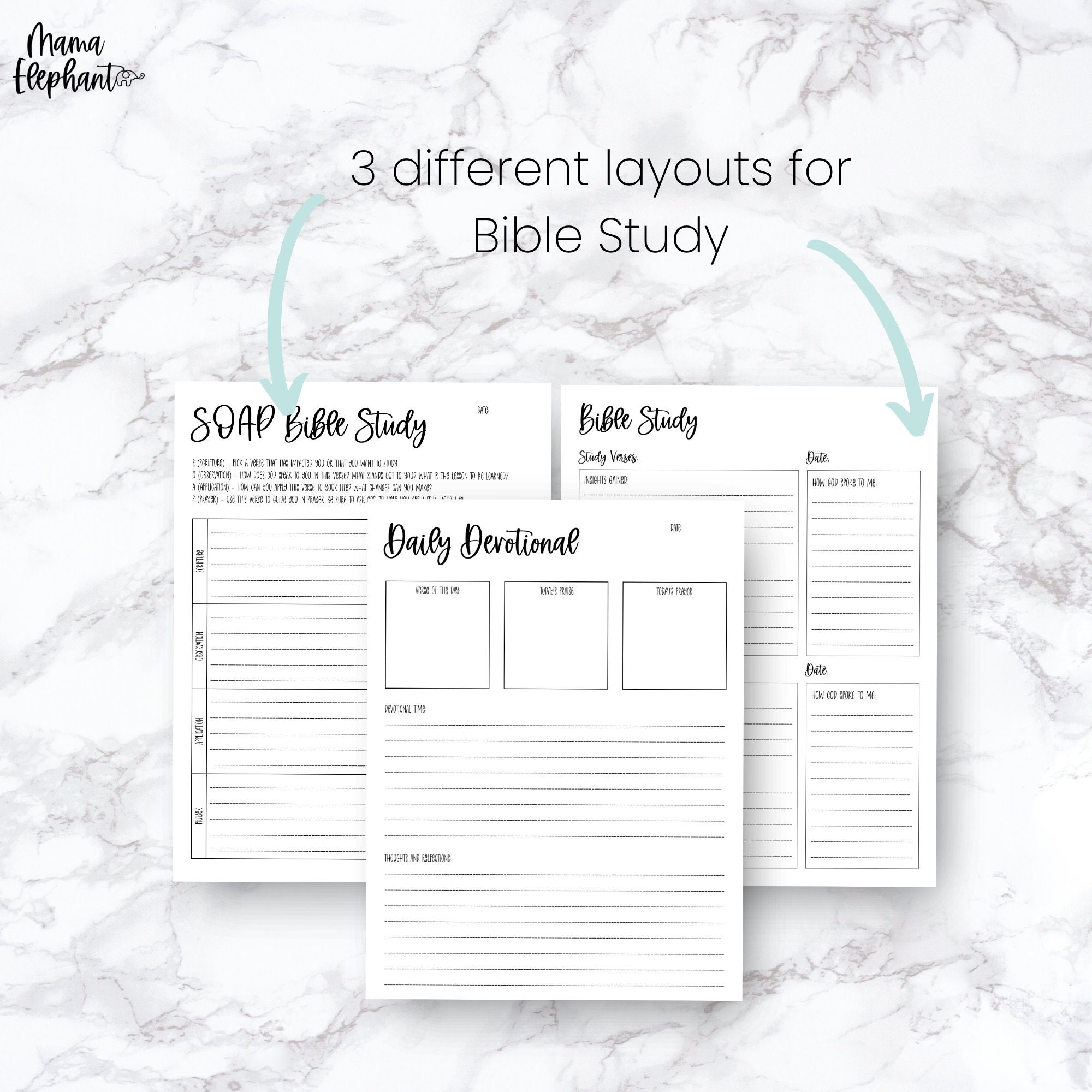 Bible Study Digital Planner Inserts Sermon Notes Prayer | Etsy