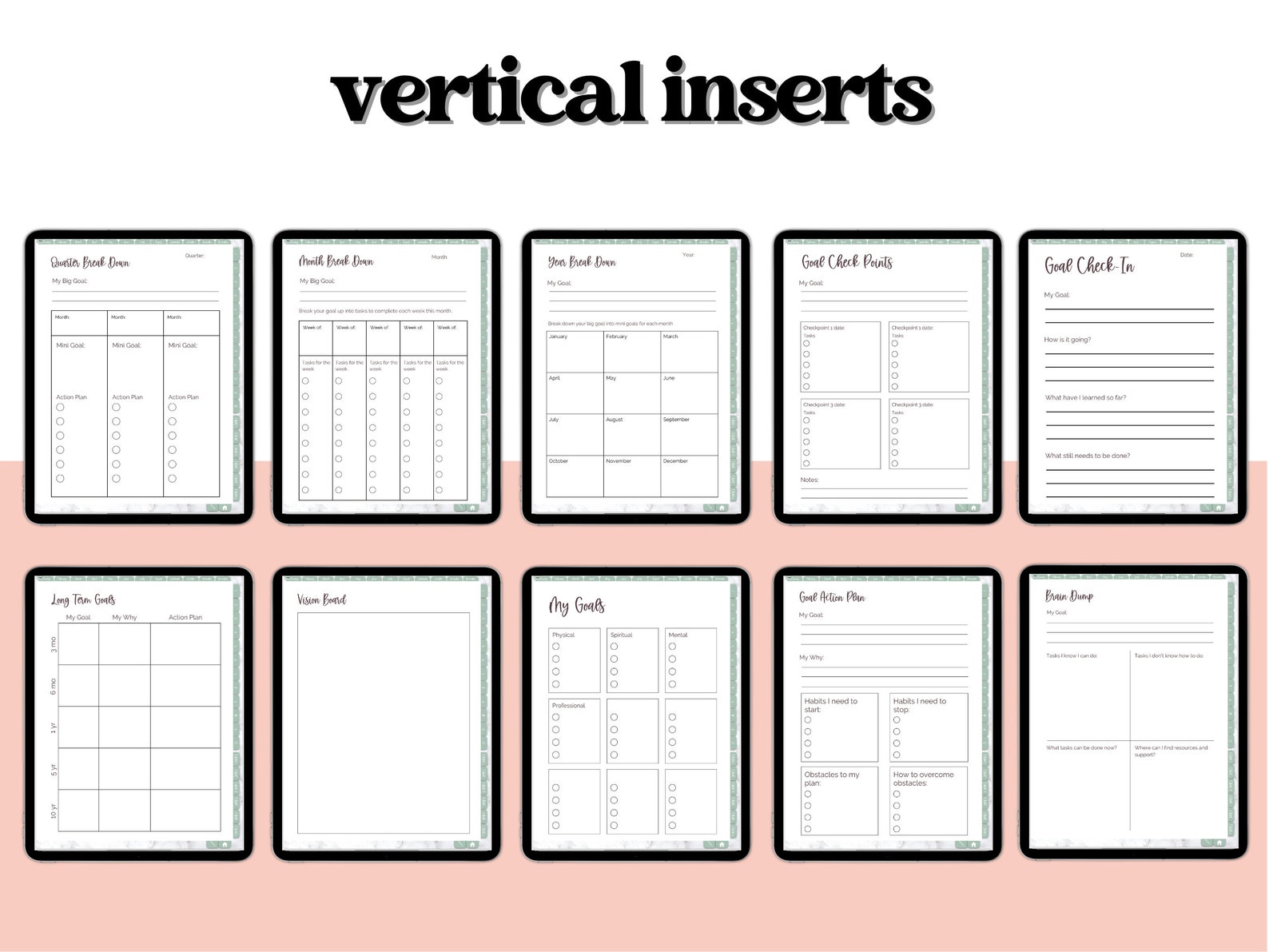 Goal Setting Digital Planner Inserts Goal Planning Goodnotes - Etsy