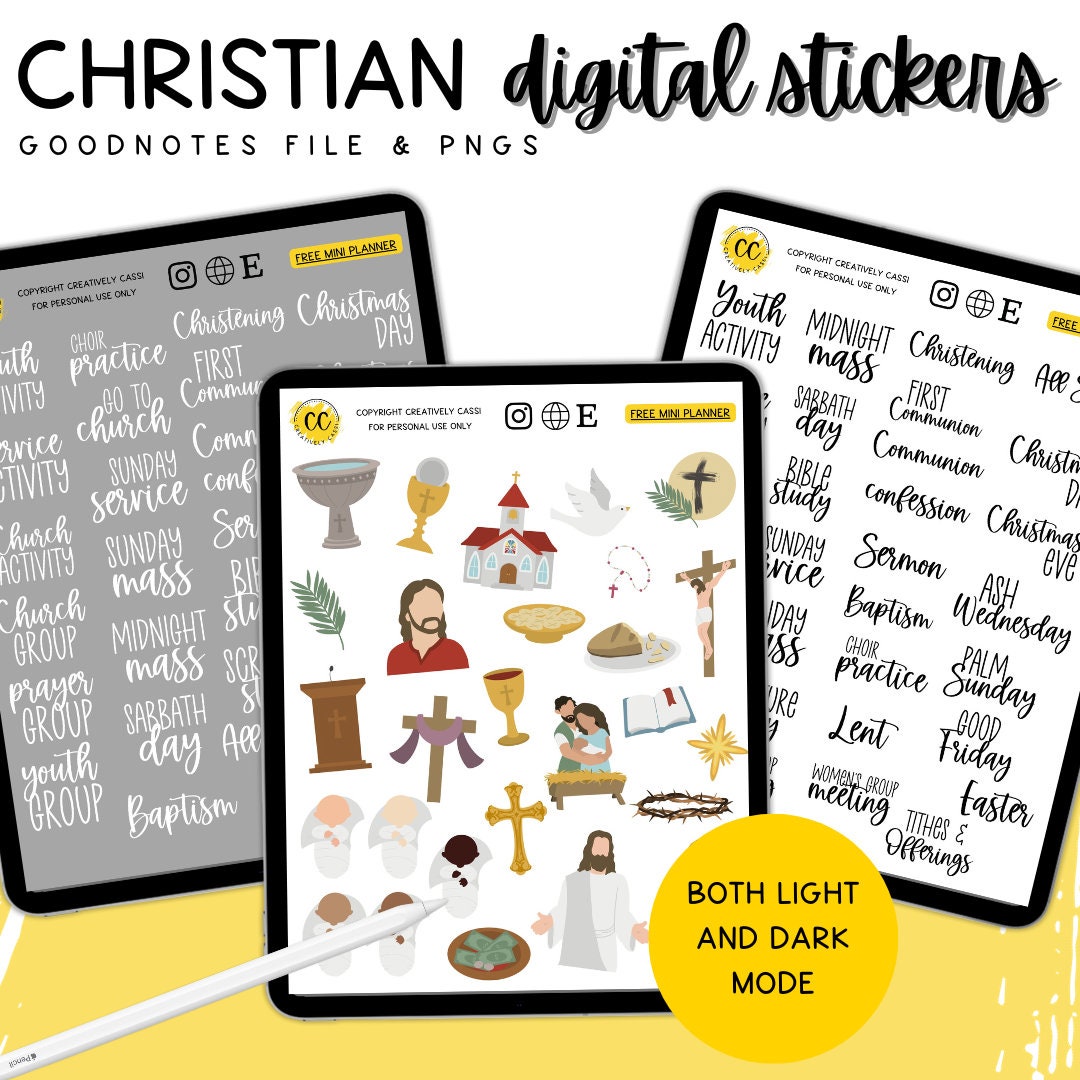 Christian Digital Planner Stickers, Catholic Goodnotes Stickers ...