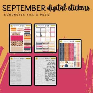 September Digital Planner Sticker, Fall Precropped Goodnotes Stickers ...