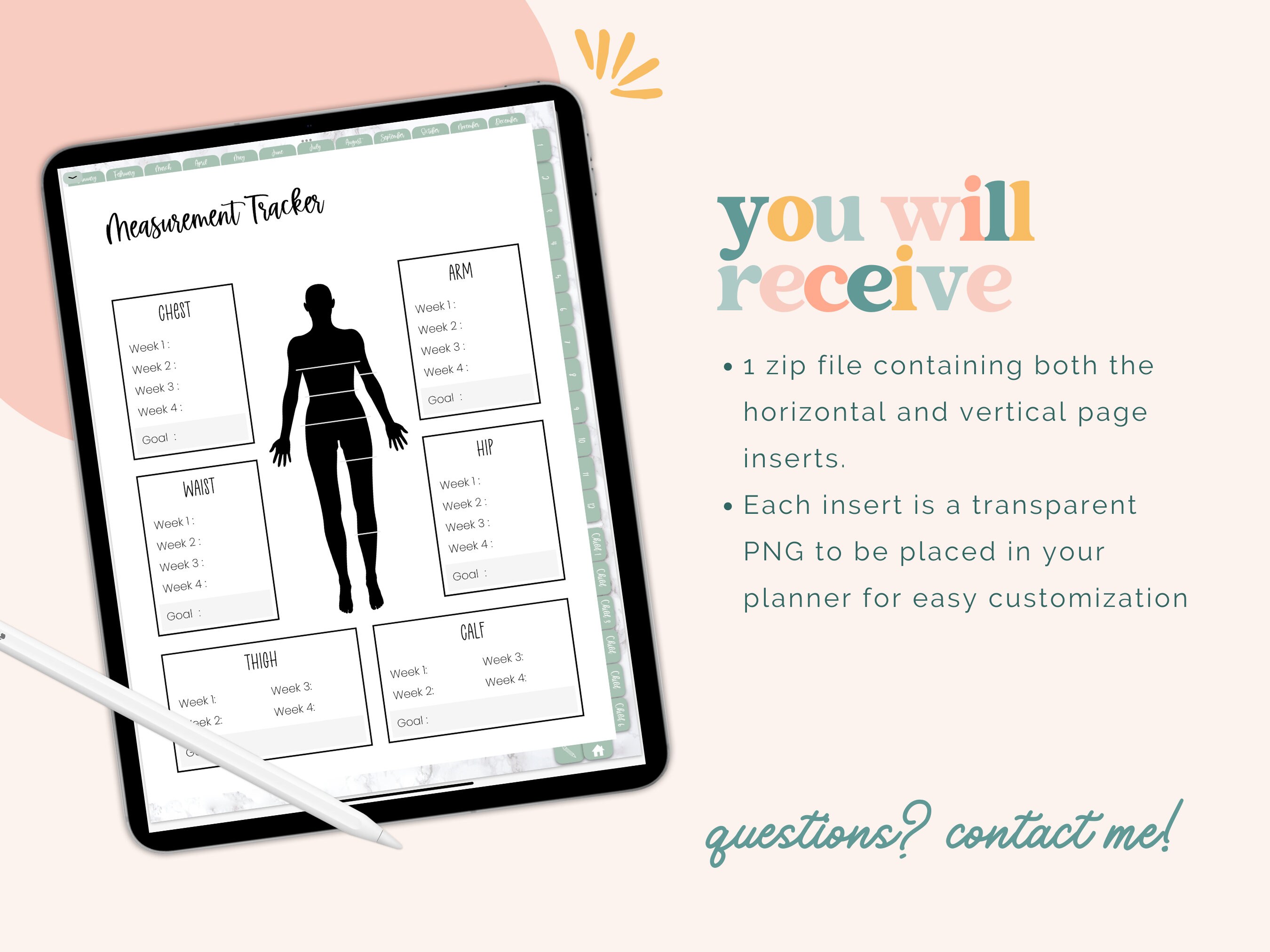 Health & Fitness Digital Planner Inserts Weight Loss Tracker - Etsy