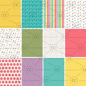 School Clipart and Digital Scrapbook Papers, Digital School Days ...