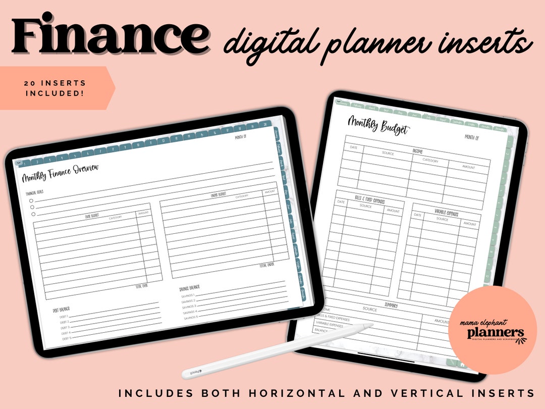 Finance Digital Planner Inserts Budget Goodnotes Inserts - Etsy