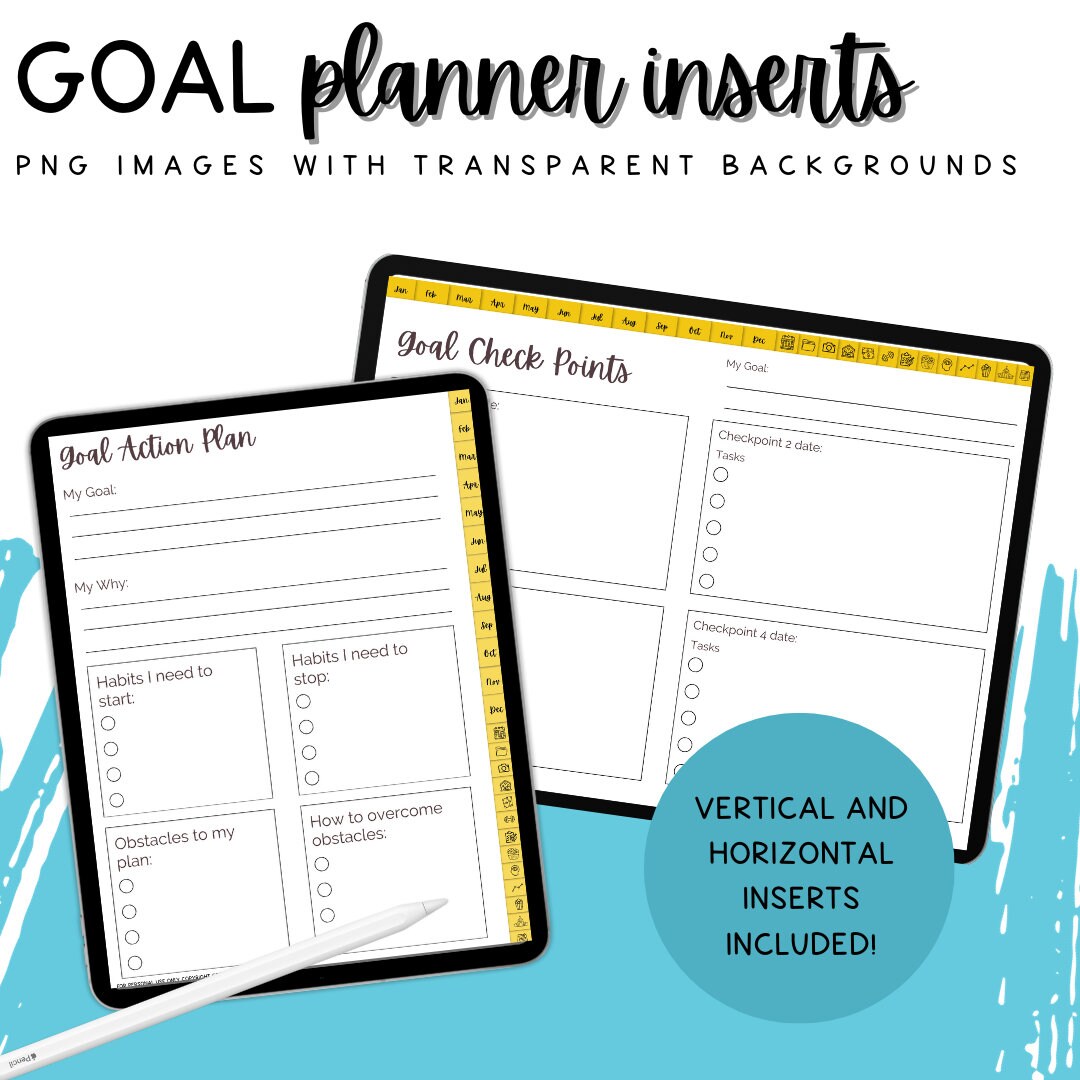 Goal Setting Digital Planner Inserts, Goal Planning Goodnotes Pages ...