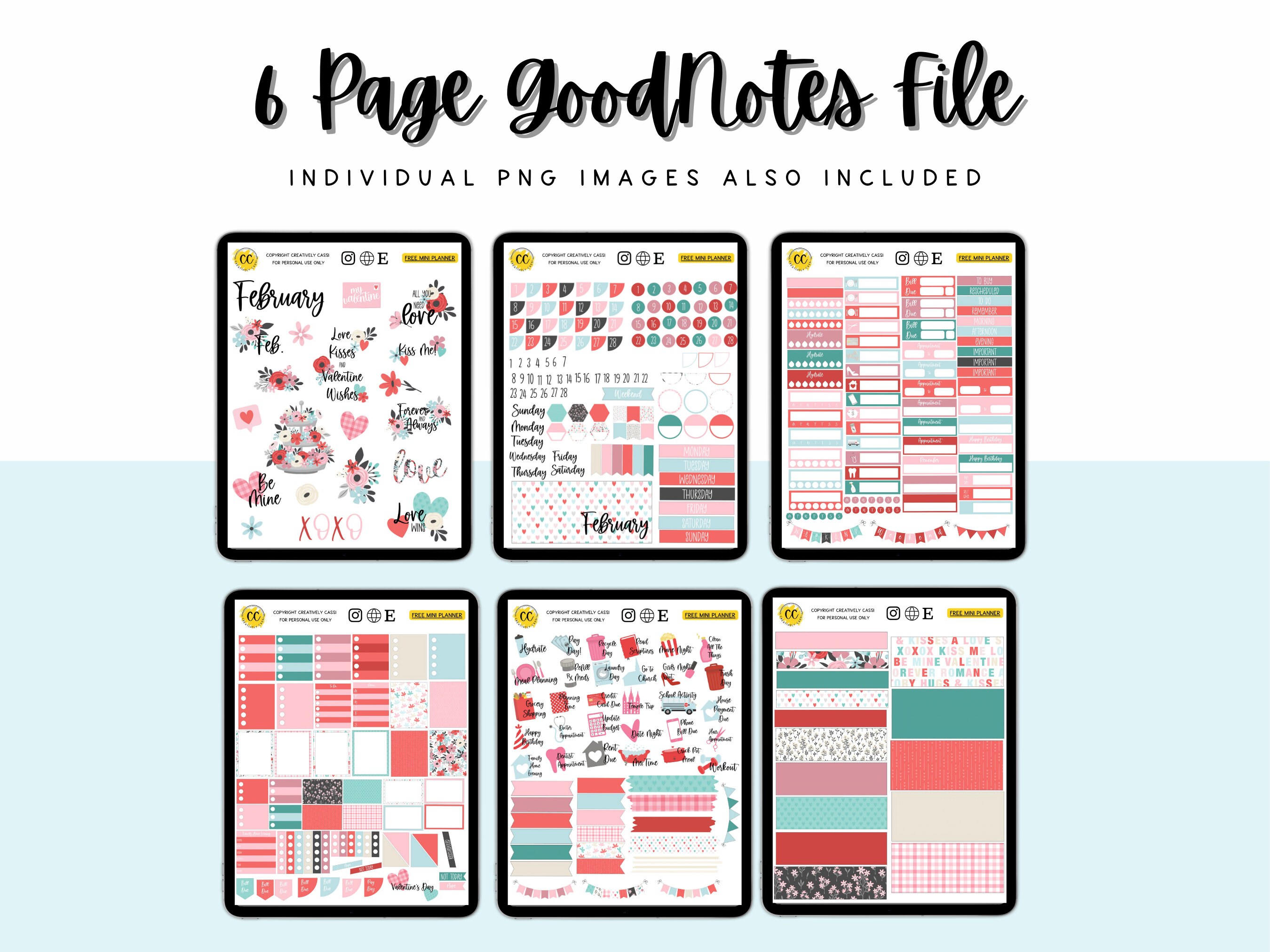 February Digital Planner Stickers Valentine's Day Sticker - Etsy