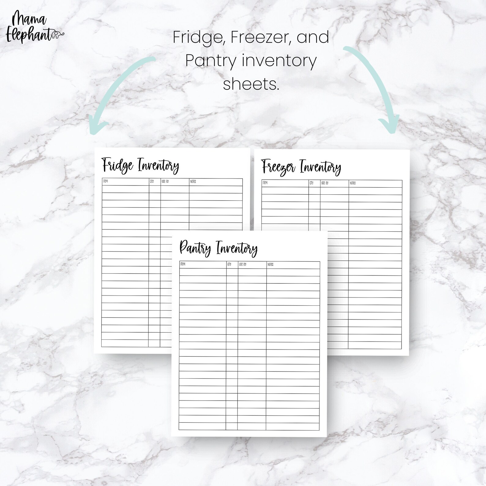 Meal Planning Digital Planner Inserts Fridge Inventory - Etsy