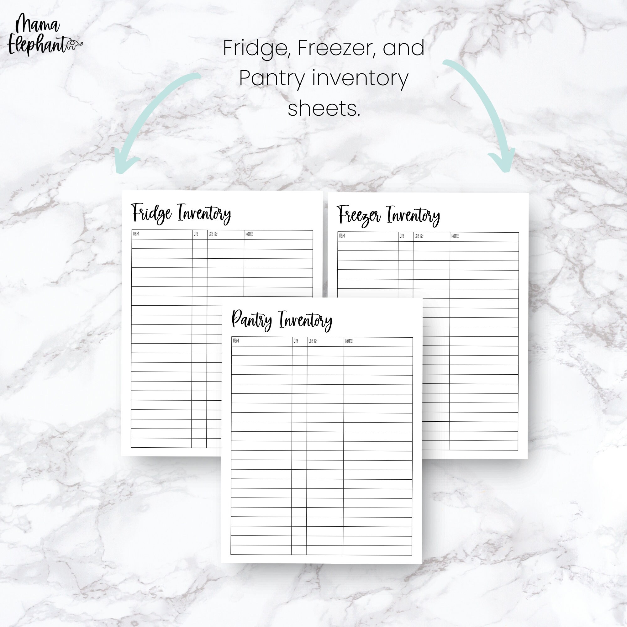 Meal Planning Digital Planner Inserts Fridge Inventory - Etsy