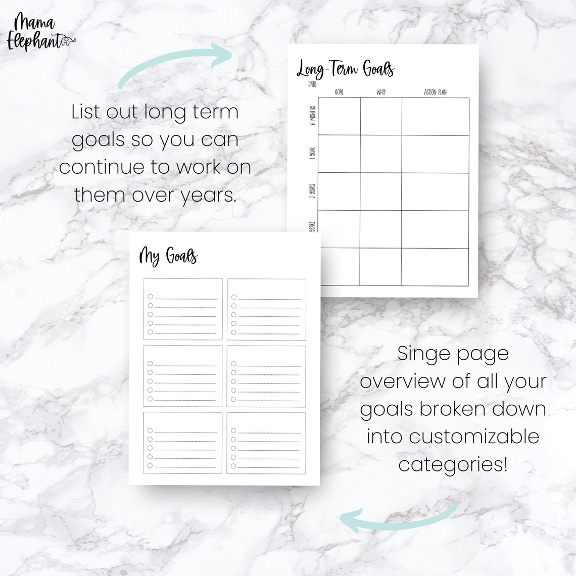 Goal Setting Digital Planner Inserts Goal Planning Goodnotes - Etsy