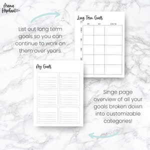 Goal Setting Digital Planner Inserts Goal Planning Goodnotes - Etsy
