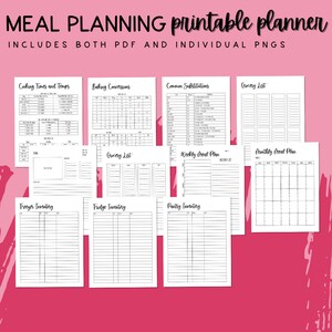 Meal Planning Digital Planner Inserts, Fridge Inventory, Pantry ...
