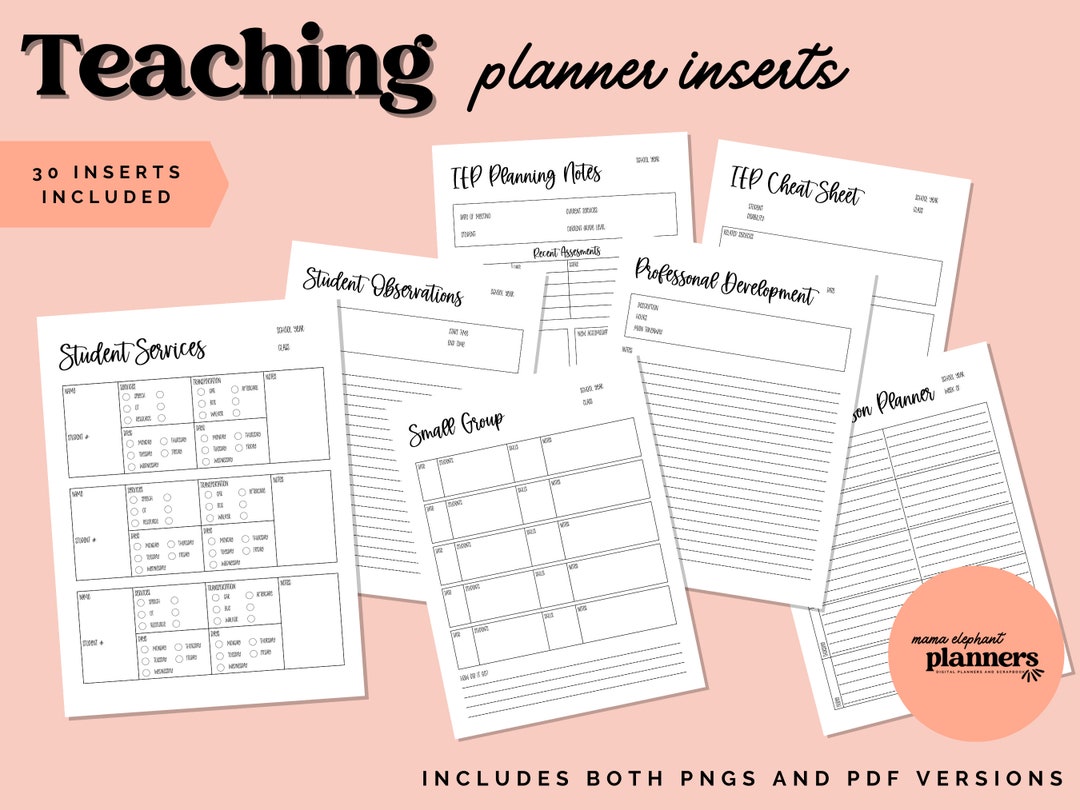 Teacher Digital Planner Inserts, IEP Planning Pages, Teacher Planner ...