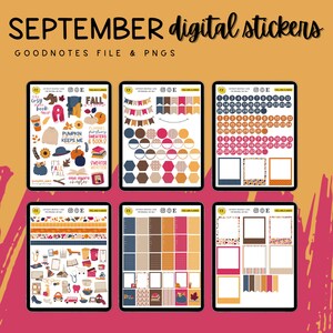 September Digital Planner Sticker, Fall Precropped Goodnotes Stickers ...
