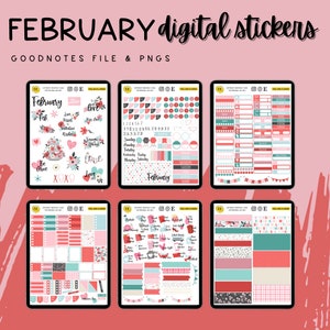 February Digital Planner Stickers, Valentine's Day Sticker Kit, Holiday ...