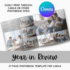 Year in Review Photobook Template for Canva, Family Photo Album ...