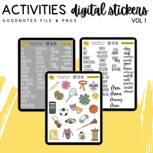 Kids Activity Vol 1 Digital Planner Stickers, Sports Clipart, Extra ...