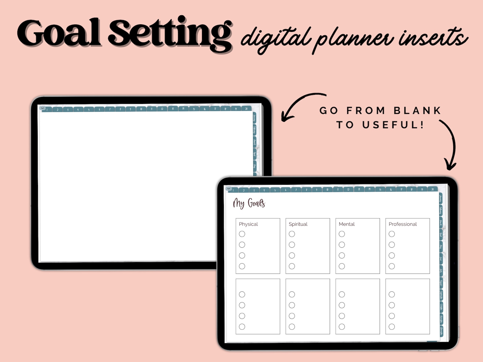 Goal Setting Digital Planner Inserts Goal Planning Goodnotes - Etsy