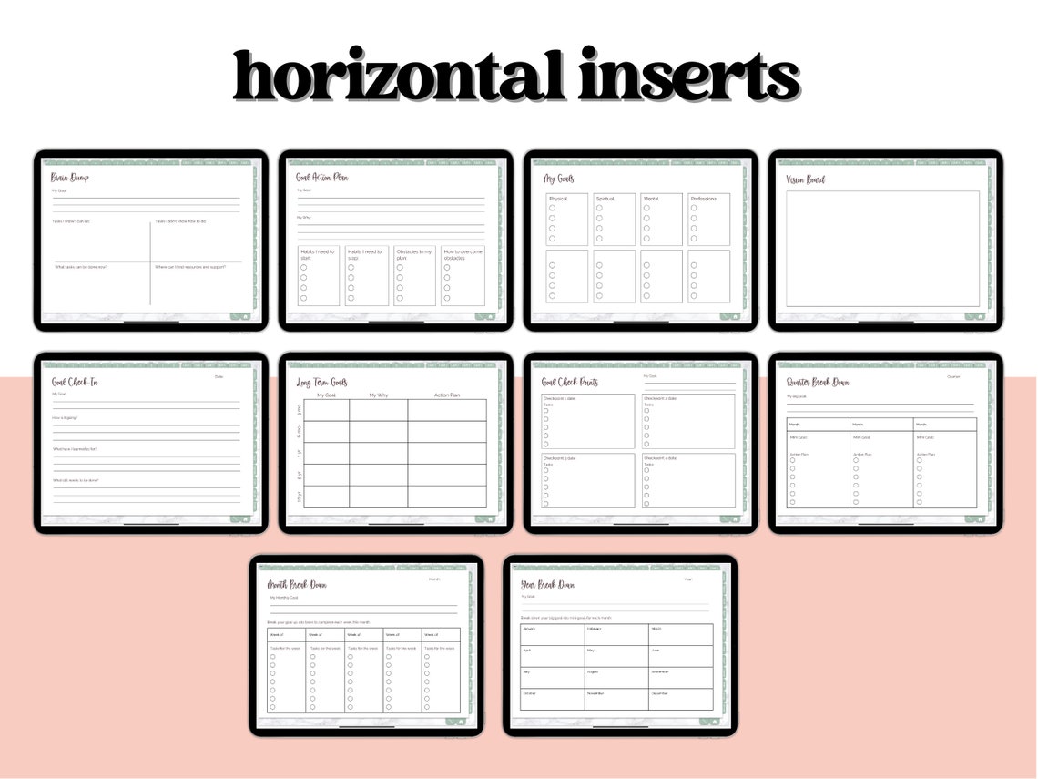 Goal Setting Digital Planner Inserts Goal Planning Goodnotes - Etsy