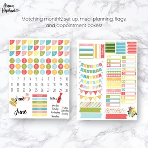 June Digital Planner Stickers Summer Sticker Kit Holiday - Etsy