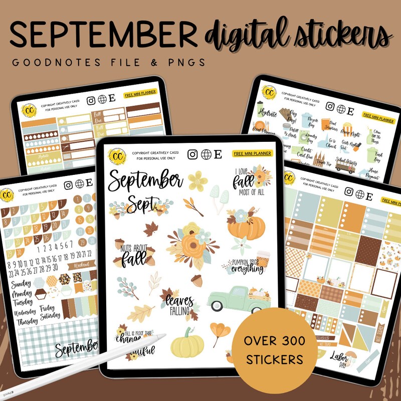September Stickers - Etsy