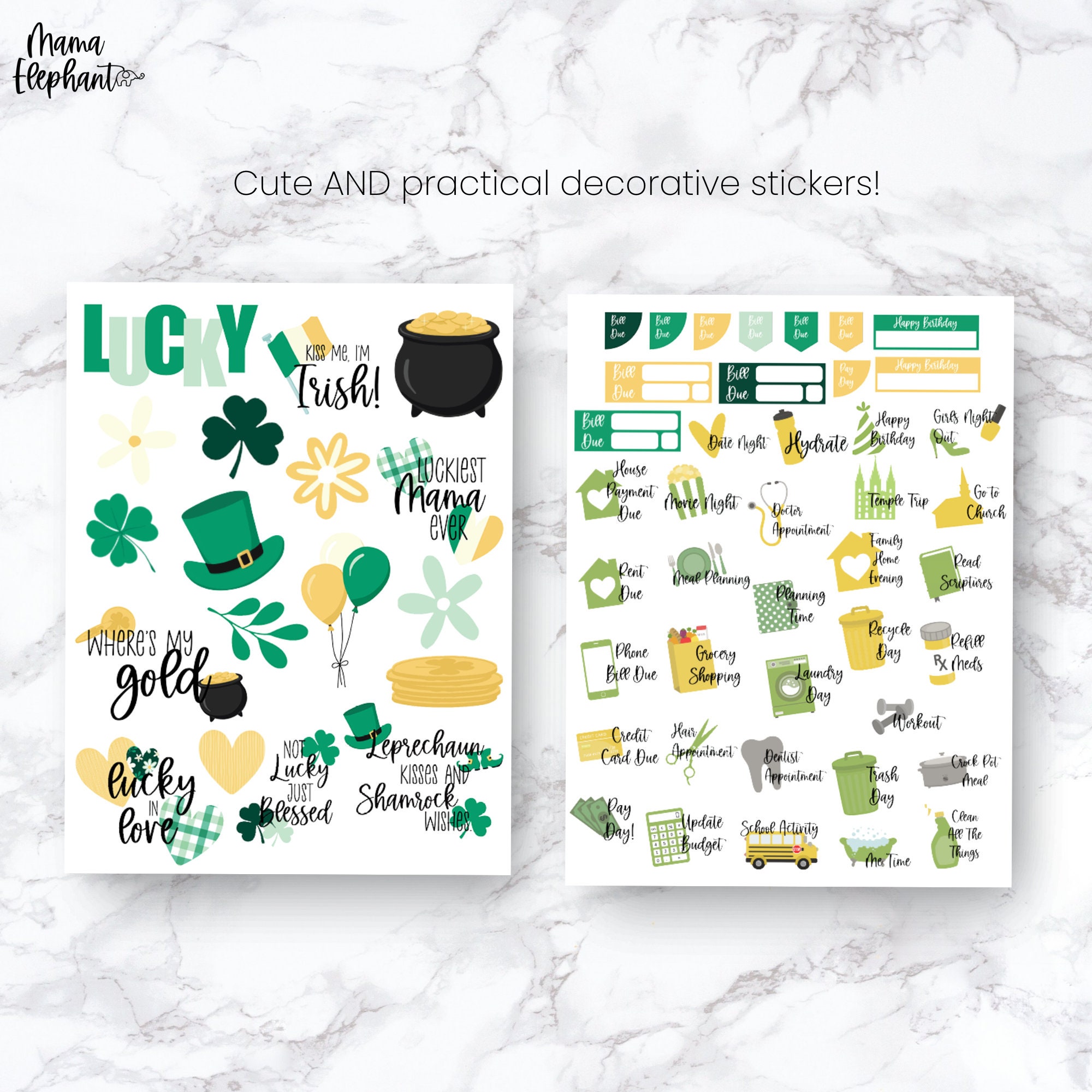 March Digital Planner Stickers St. Patrick's Day Sticker - Etsy