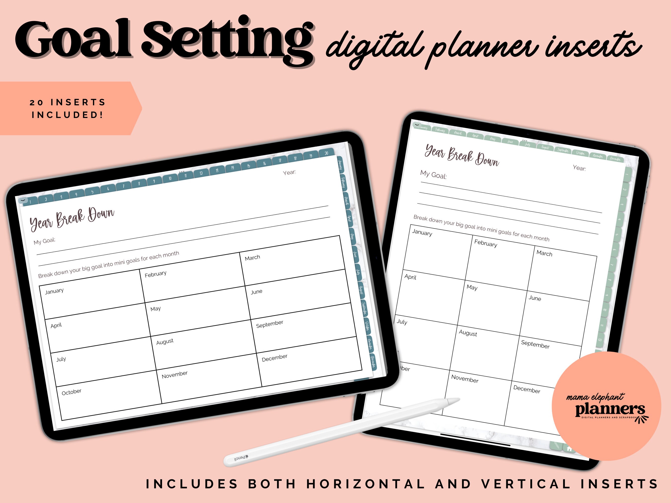 Goal Setting Digital Planner Inserts Goal Planning Goodnotes - Etsy