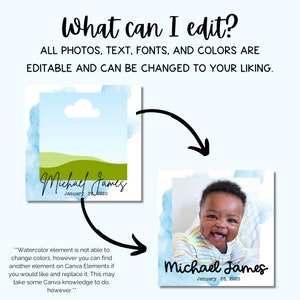 Canva Photobook Template, Baby's First Year Photobook, Boy Baby Book ...