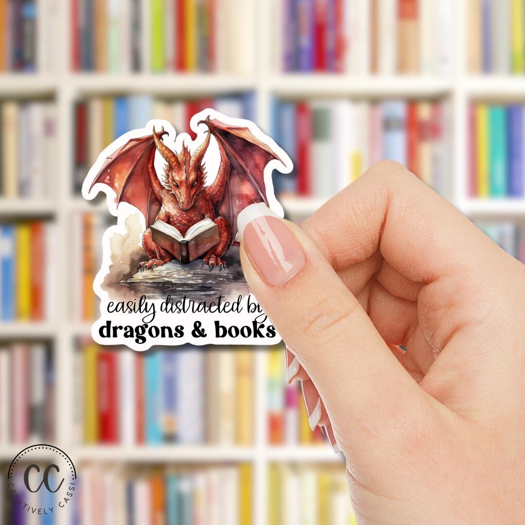 Romantasy Book Sticker, Dragon Water Bottle Stickers, Reading Laptop ...