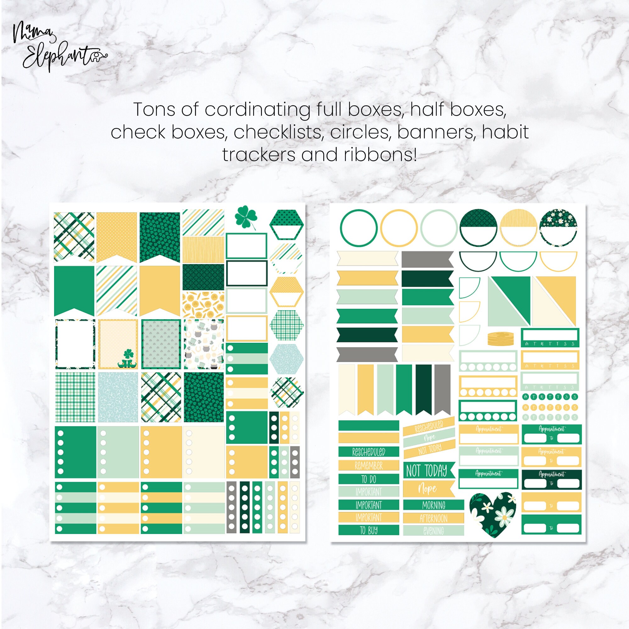 March Digital Planner Stickers St. Patrick's Day Sticker | Etsy