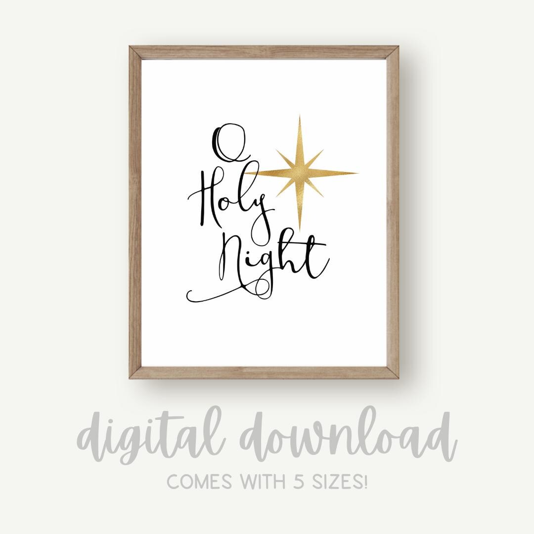 O Holy Night Wall Art, Printable Christian Wall Decor, O Holy Night ...