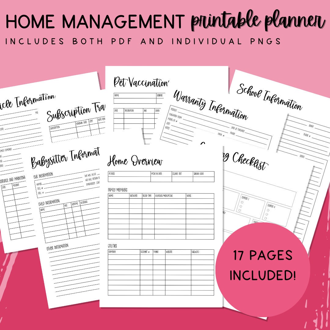 Home Planning Digital Planner Inserts, Home Goodnotes Pages, Contact ...