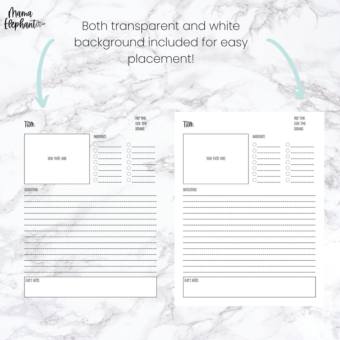 Meal Planning Digital Planner Inserts Fridge Inventory - Etsy