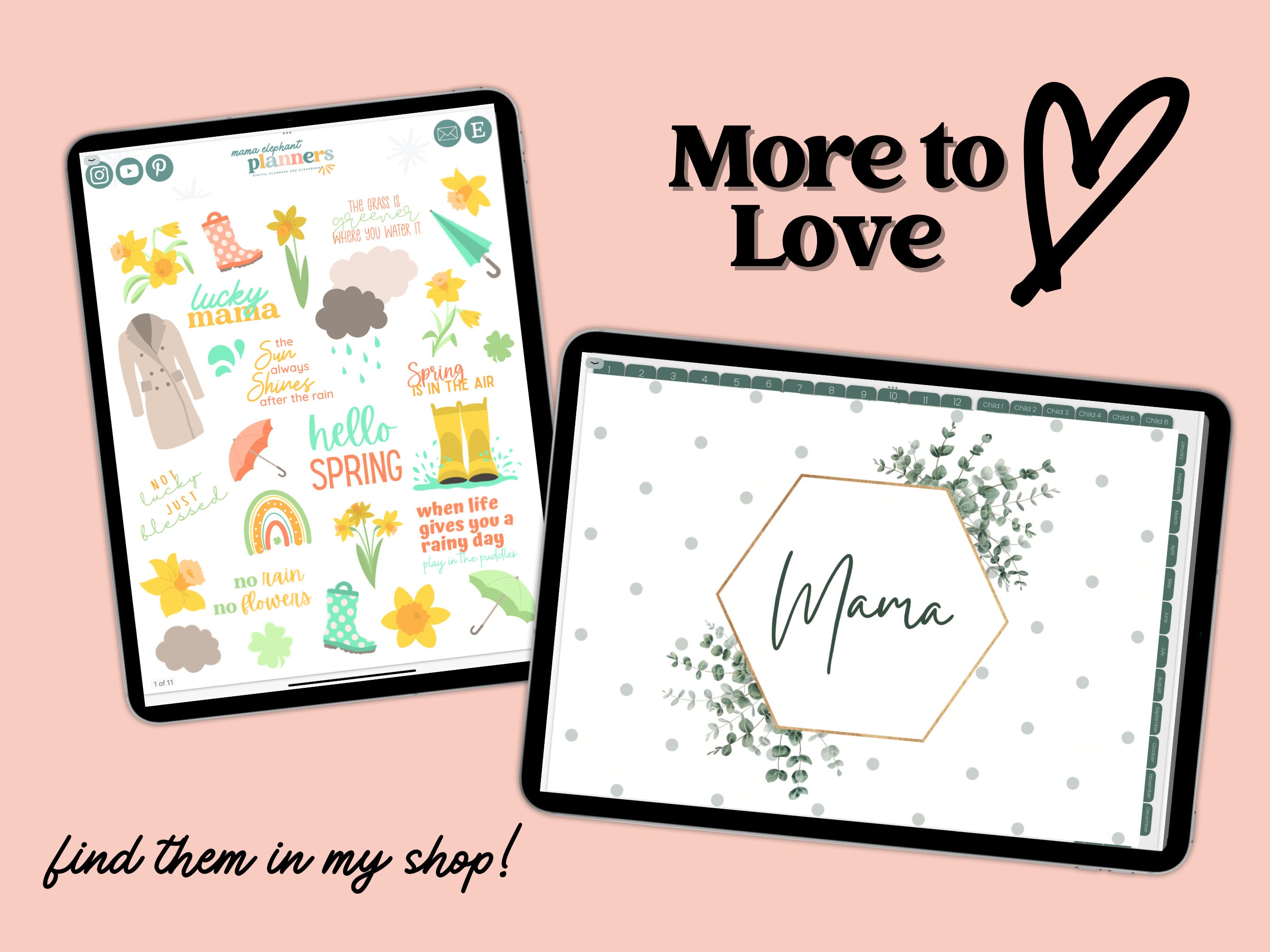 Meal Planning Digital Planner Inserts Fridge Inventory - Etsy