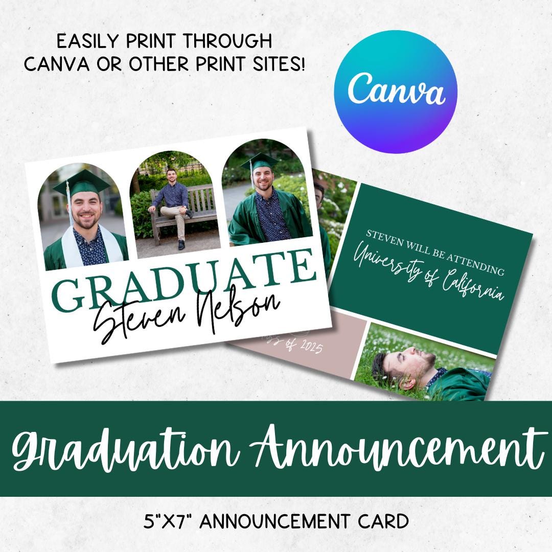 Senior Graduation Announcement Canva Template, 2025 Graduation ...