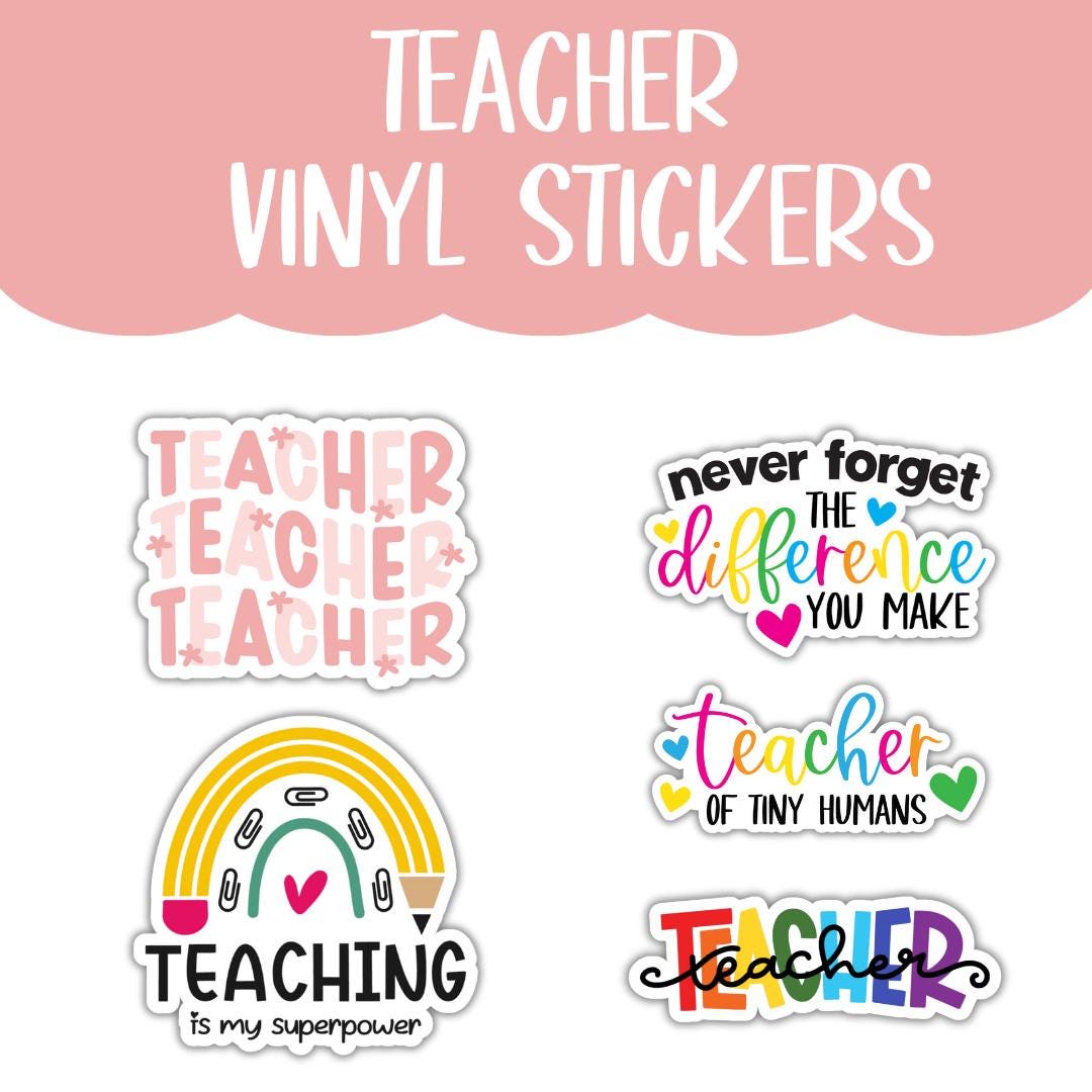 Teacher Waterproof Vinyl Stickers, Teacher Gift Idea, Teacher ...
