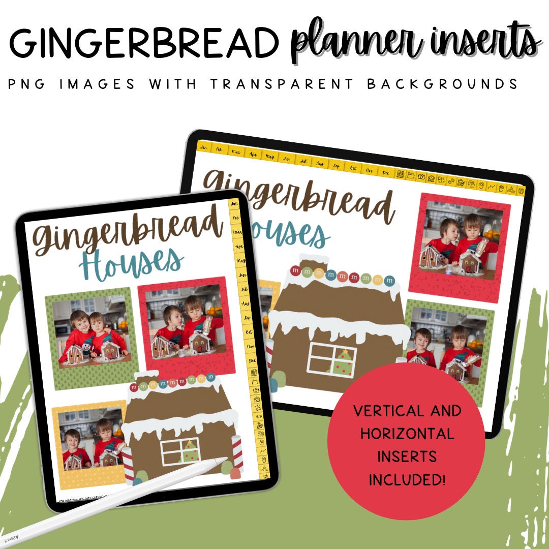 Gingerbread House Digital Planner Insert, Christmas Memory Planning ...