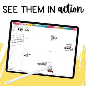 Chores Digital Planner Stickers, Cleaning Goodnotes Stickers, to Do ...