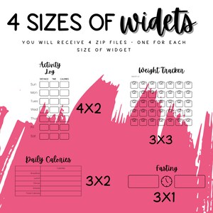 Fitness Digital Planner Widgets, Health Planner Stickers, Weight Loss ...