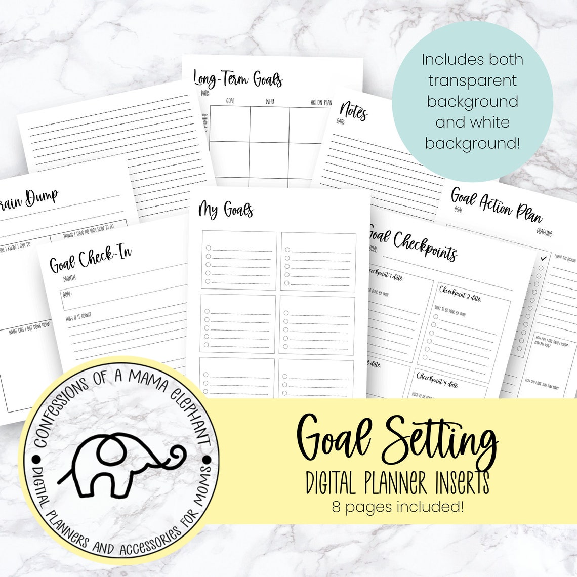 Goal Setting Digital Planner Inserts Goal Planning Goodnotes - Etsy