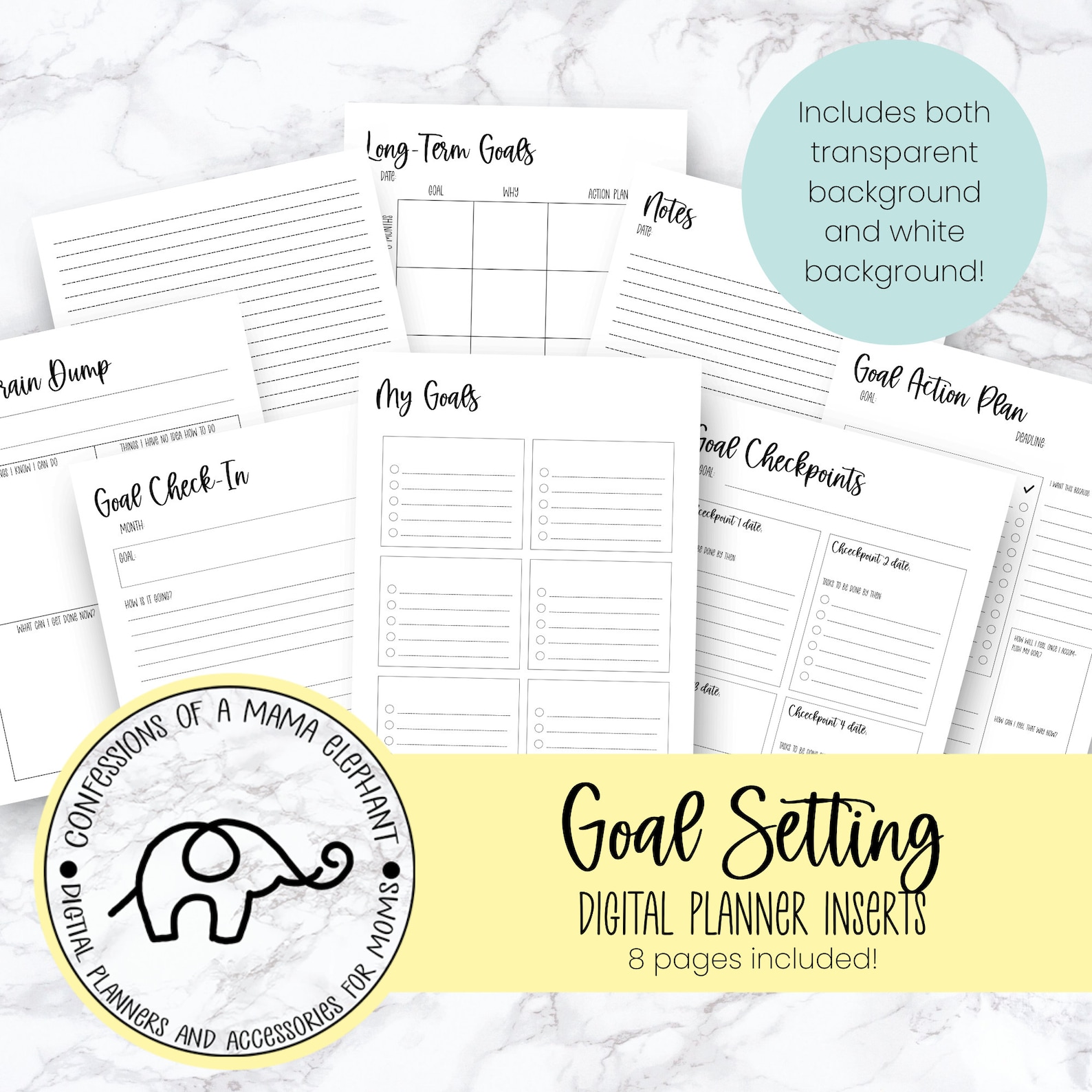 Goal Setting Digital Planner Inserts Goal Planning Goodnotes - Etsy