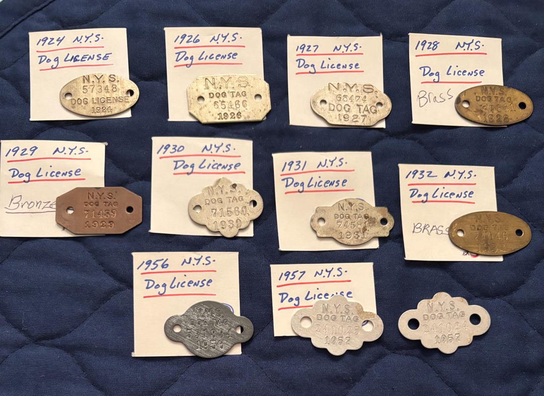 Vintage Dog License Tags, NY State, 1920's, 30's and 50's - Etsy